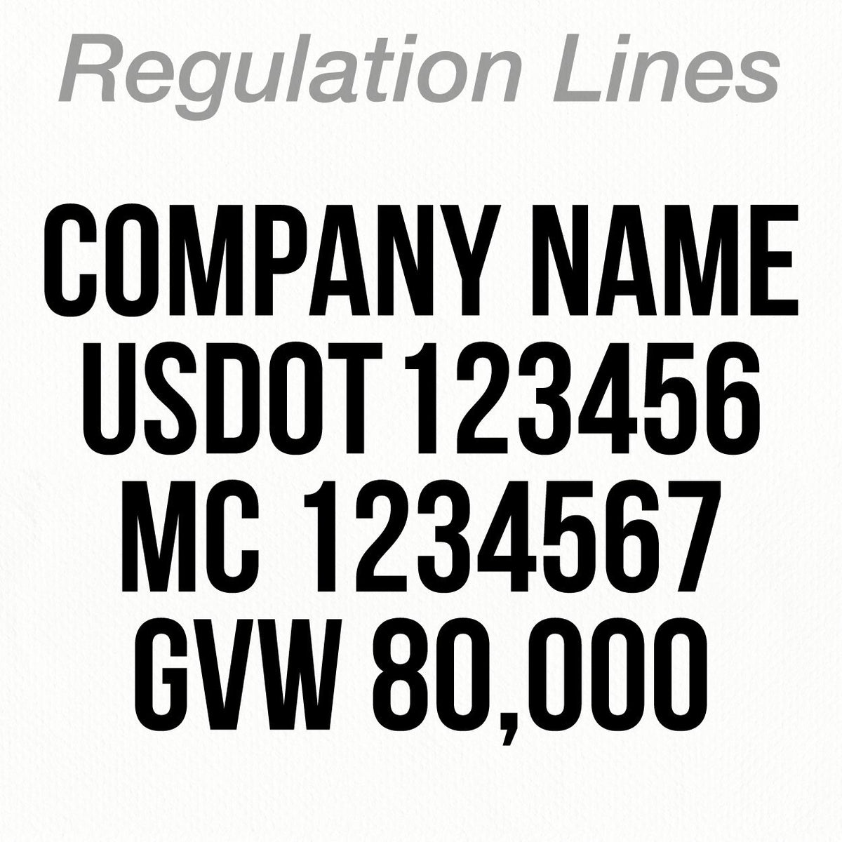 Line Regulation Decals – Semi Decals