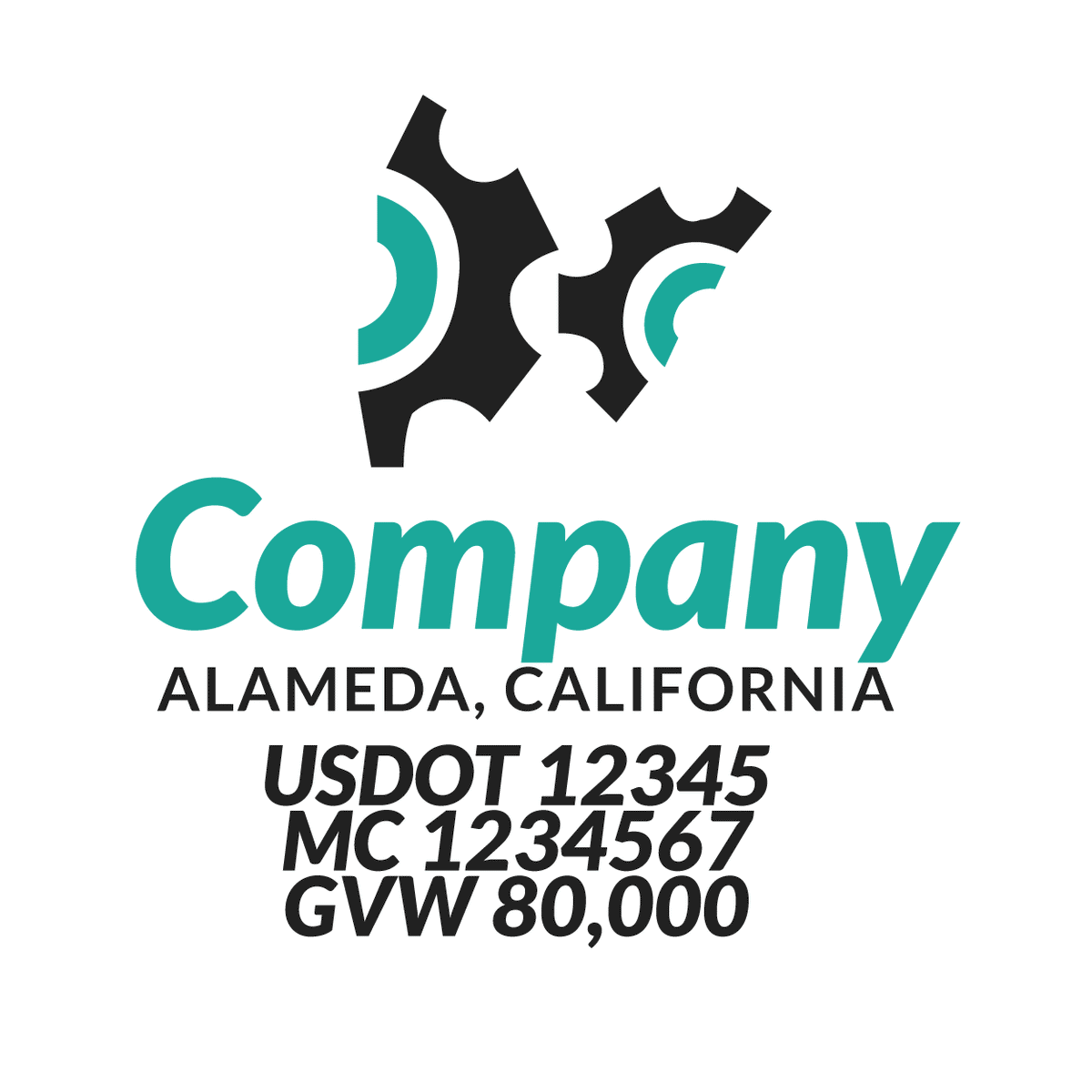 Mechanic Truck Door Decal (USDOT, MC, GVW), 2 Pack – Semi Decals