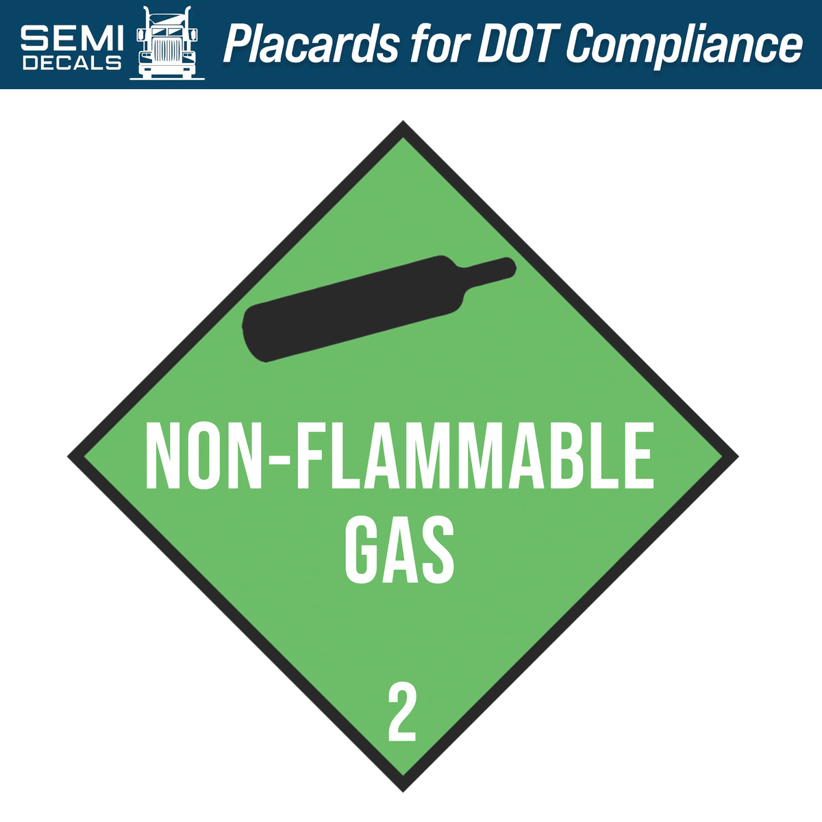 Hazard Class 2: Non-Flammable Gas Placard – Semi Decals