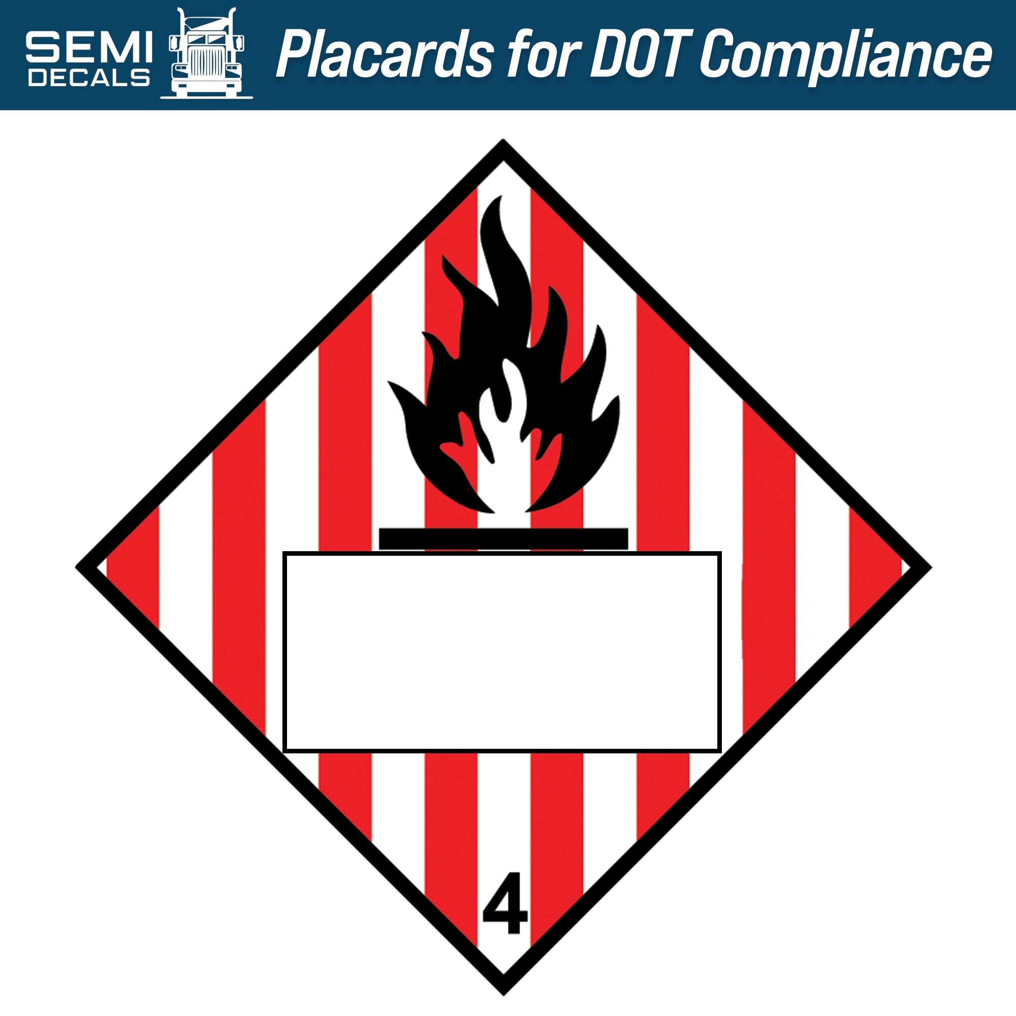 Hazard Class 4: Flammable Solid Blank Placard – Semi Decals