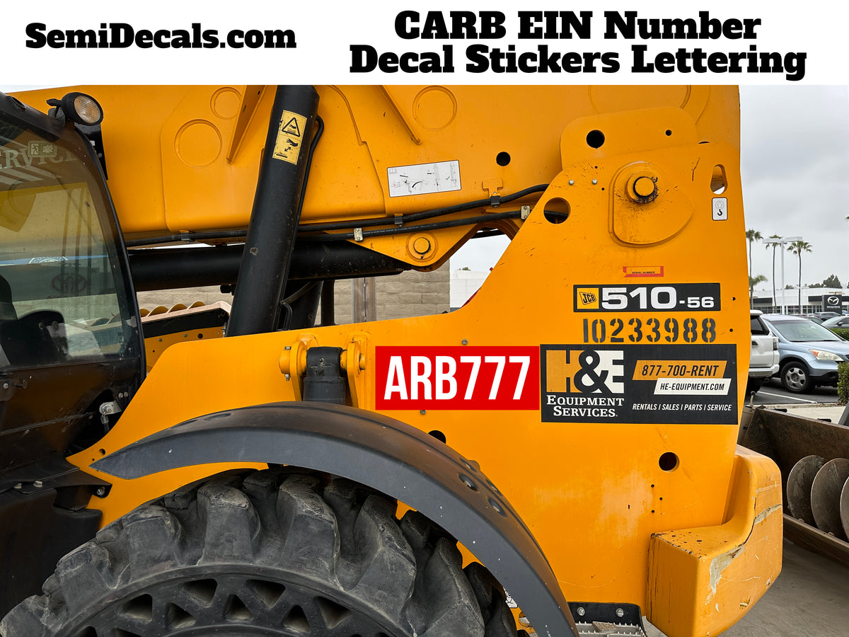 EIN CARB (ARB) Off-Road Vehicle Number Decal Sticker Lettering (Set of ...