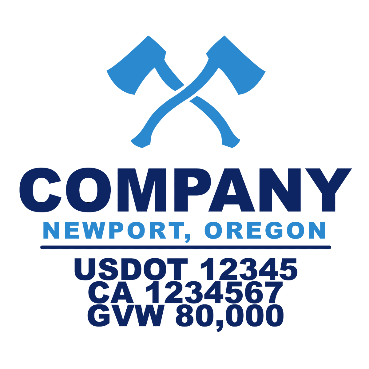 Western Truck Door Decal (USDOT, MC, GVW, CA), 2 Pack – Semi Decals