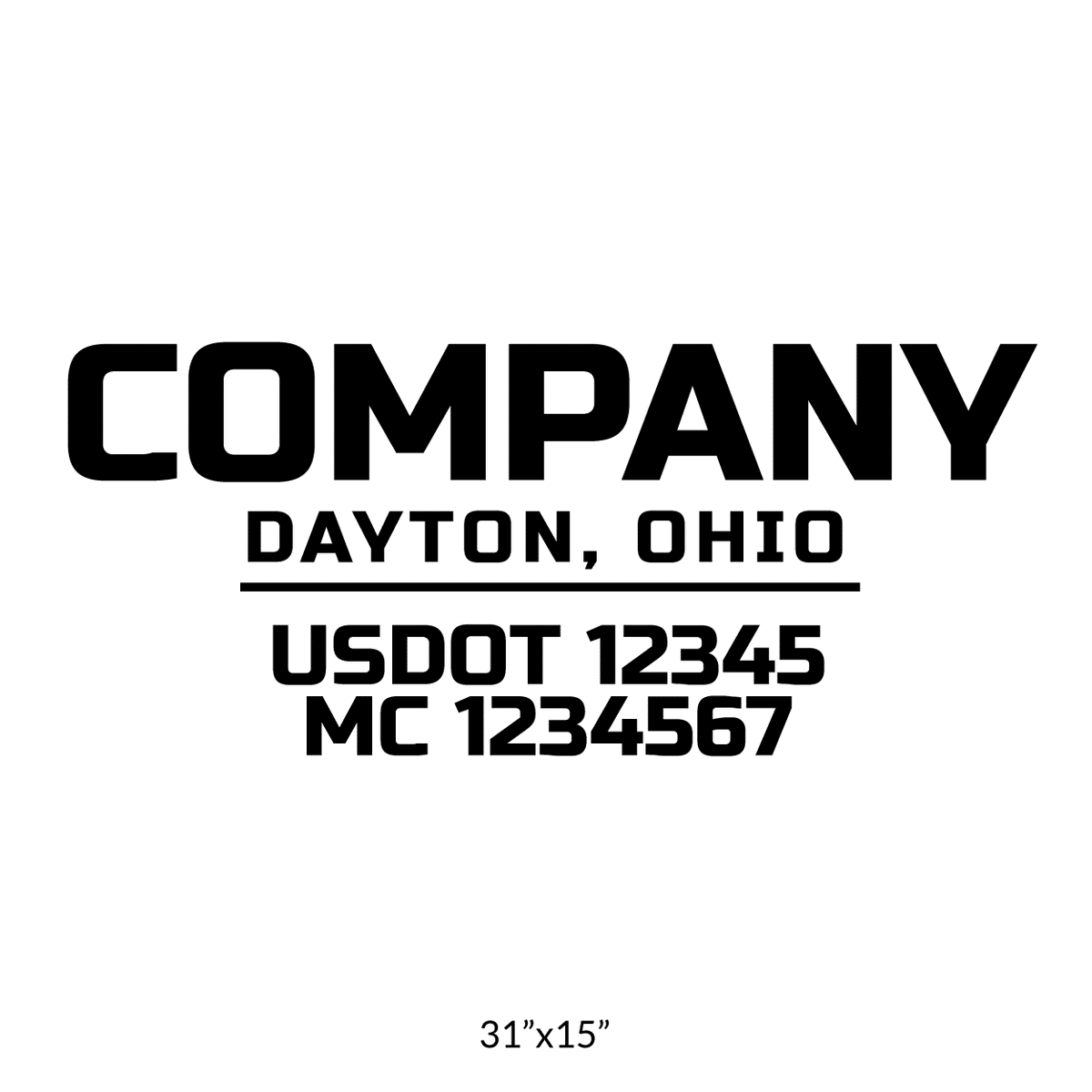 Truck Door Decal (USDOT, MC), 2 Pack – Semi Decals