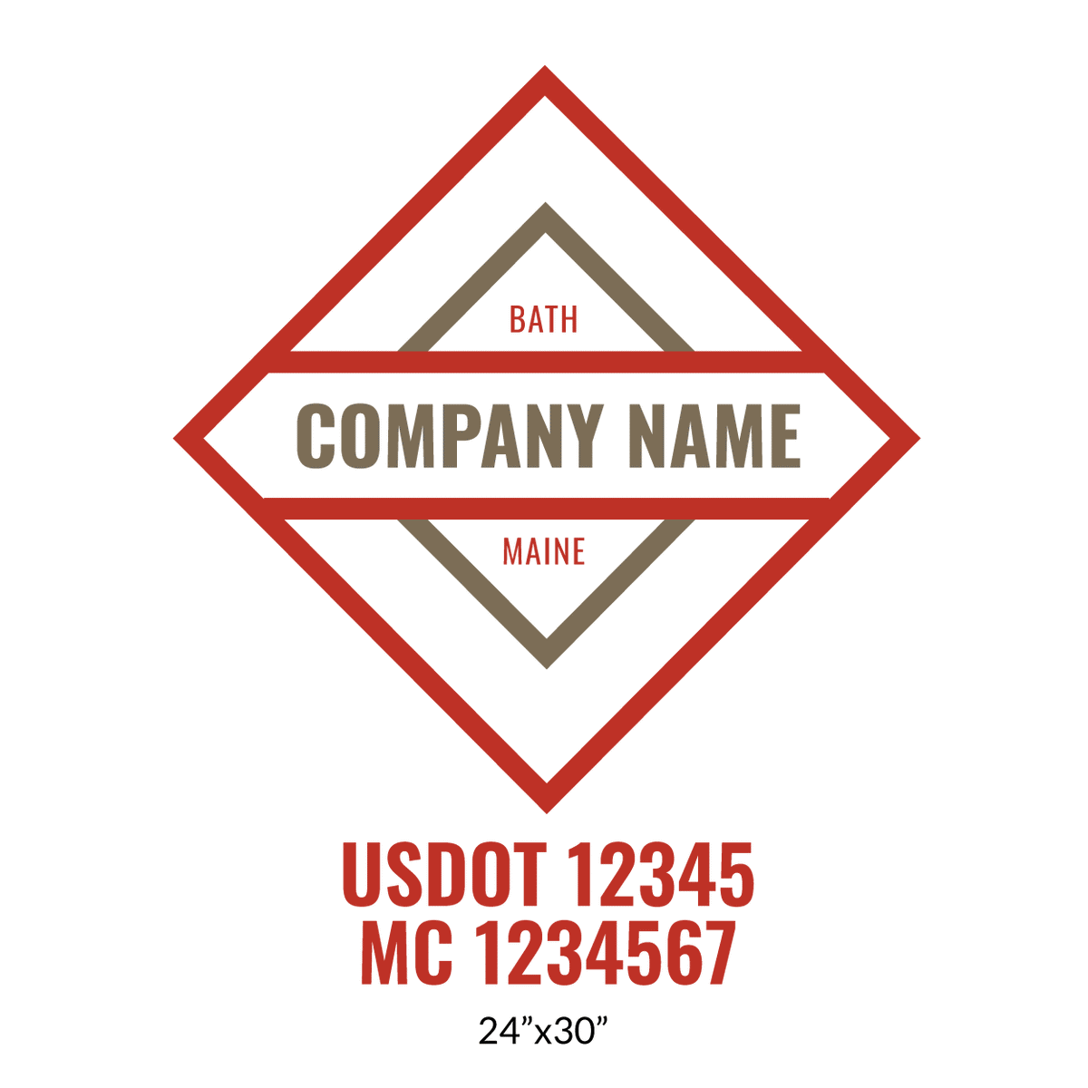 Vintage / Old School Truck Door Decal (USDOT, MC, GVW), 2 Pack – Semi ...