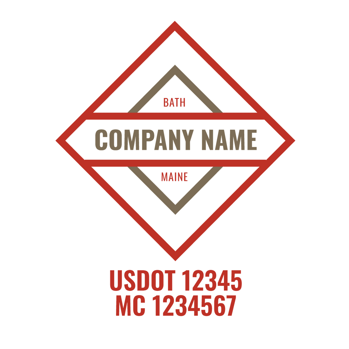 Vintage / Old School Truck Door Decal (USDOT, MC, GVW), 2 Pack – Semi ...