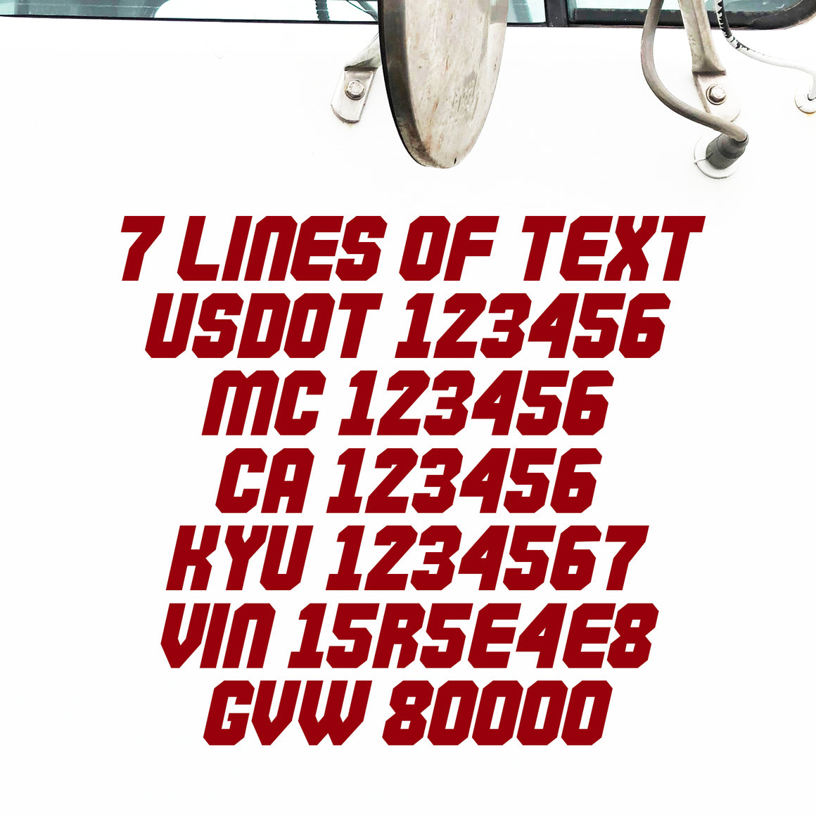 Custom Semi Truck, USDOT, Commercial Company Name & Regulation Decals ...