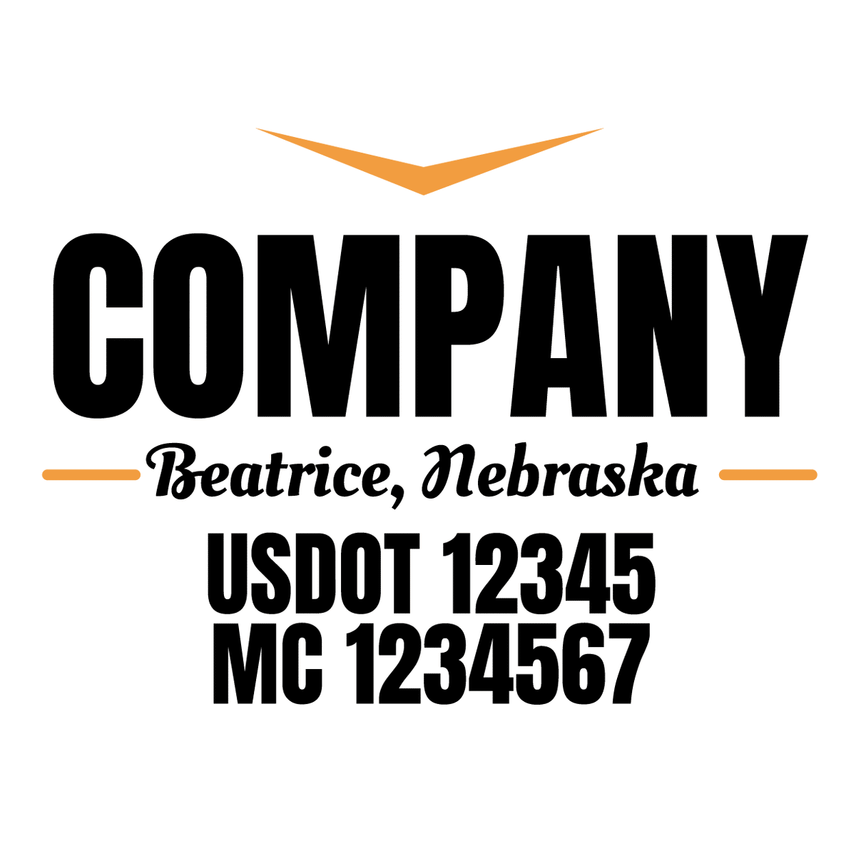 Vintage / Old School Truck Door Decal (USDOT, MC, GVW), 2 Pack – Semi ...