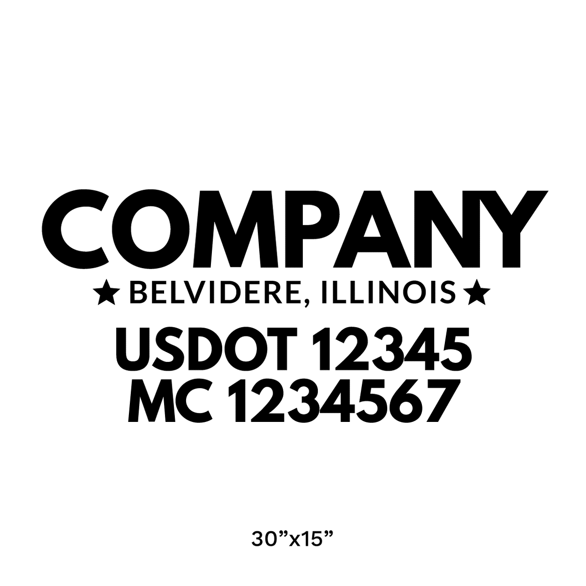 Truck Door Decal (USDOT, MC), 2 Pack – Semi Decals