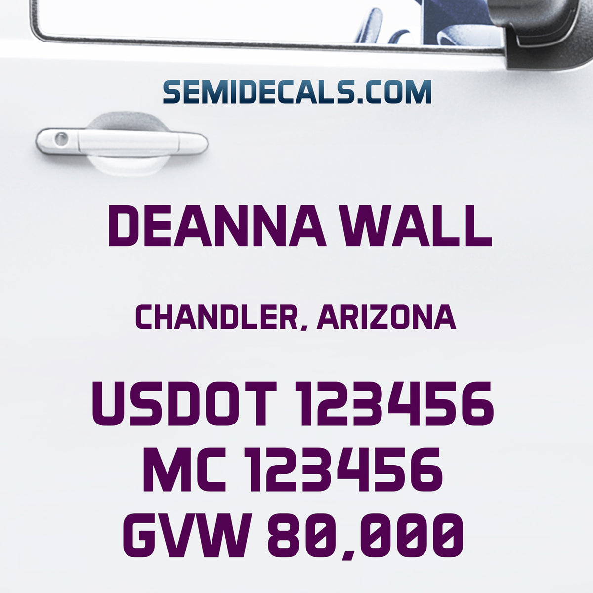 USDOT Truck Door Decal Lettering Number Sticker, 2 Pack – Semi Decals