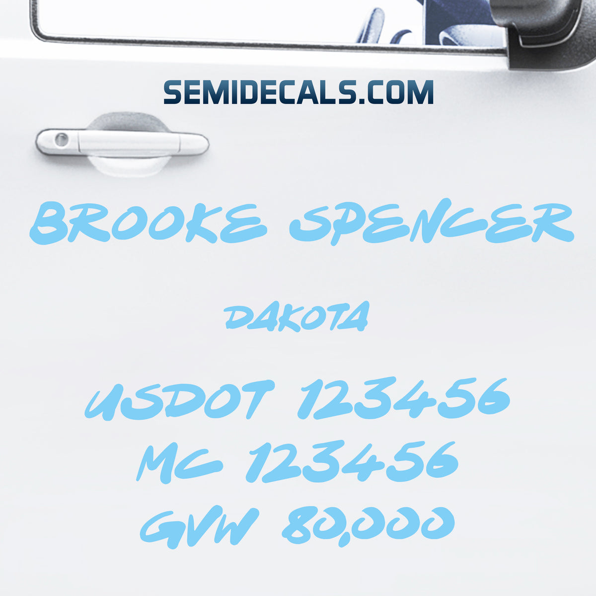 USDOT Truck Door Decal Lettering Number Sticker, 2 Pack – Semi Decals