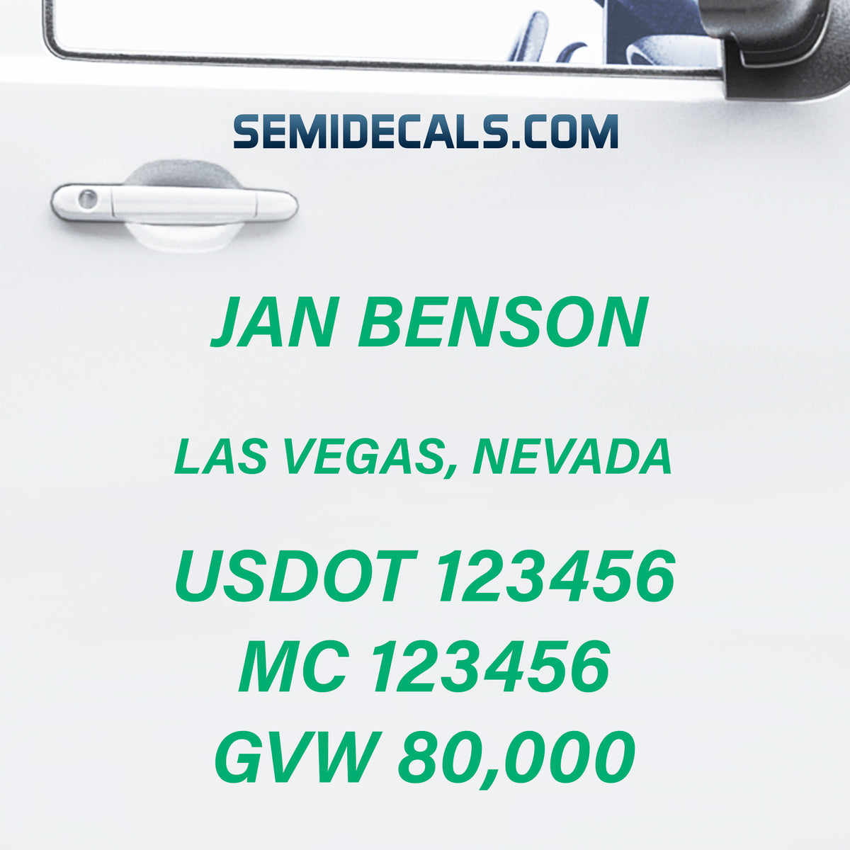 USDOT Truck Door Decal Lettering Number Sticker, 2 Pack – Semi Decals