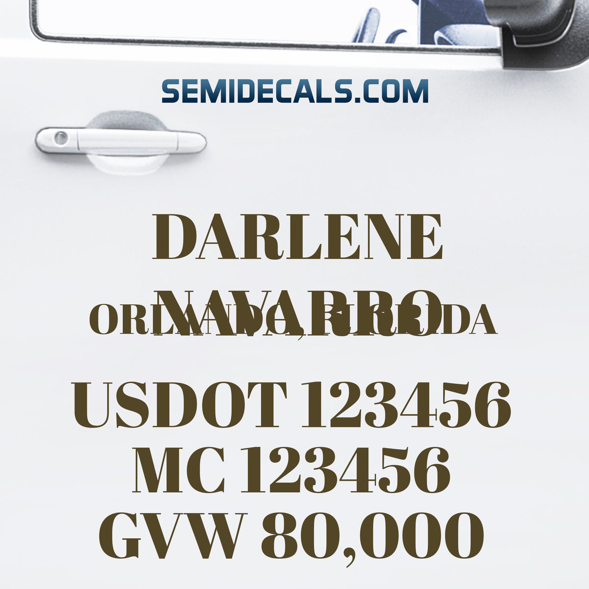 USDOT Truck Door Decal Lettering Number Sticker, 2 Pack – Semi Decals