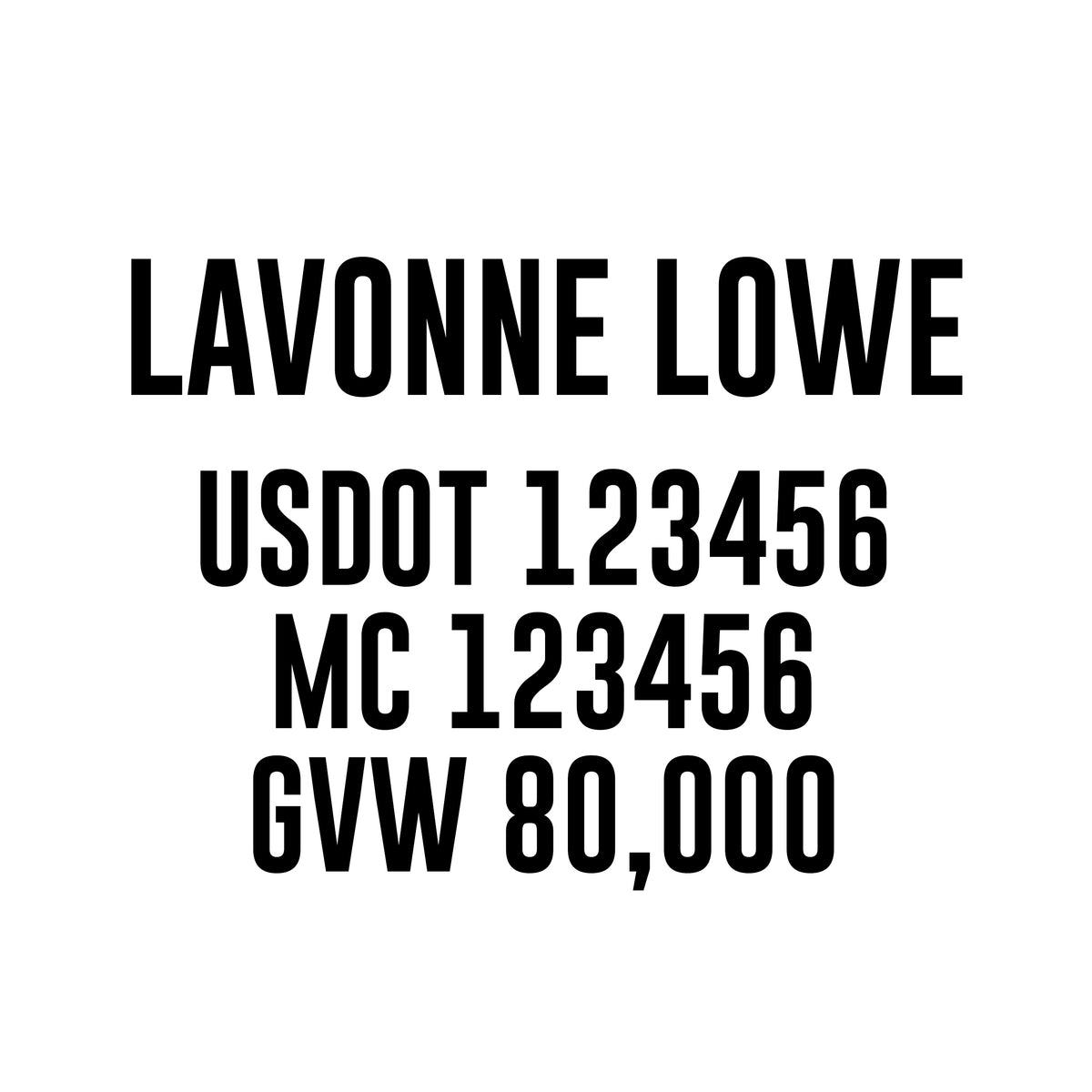 USDOT Truck Door Decal Lettering Number Sticker, 2 Pack – Semi Decals