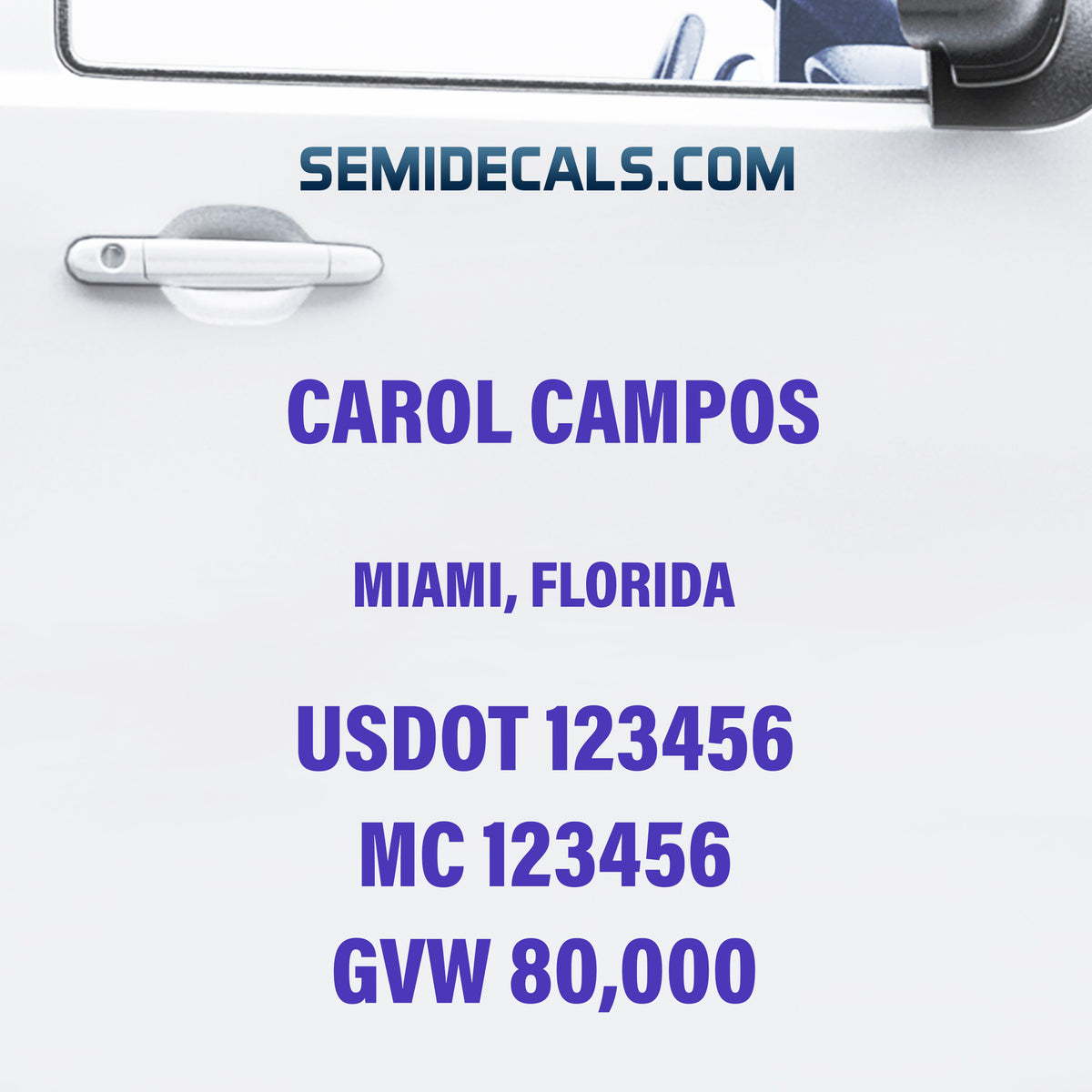 USDOT Truck Door Decal Lettering Number Sticker, 2 Pack – Semi Decals