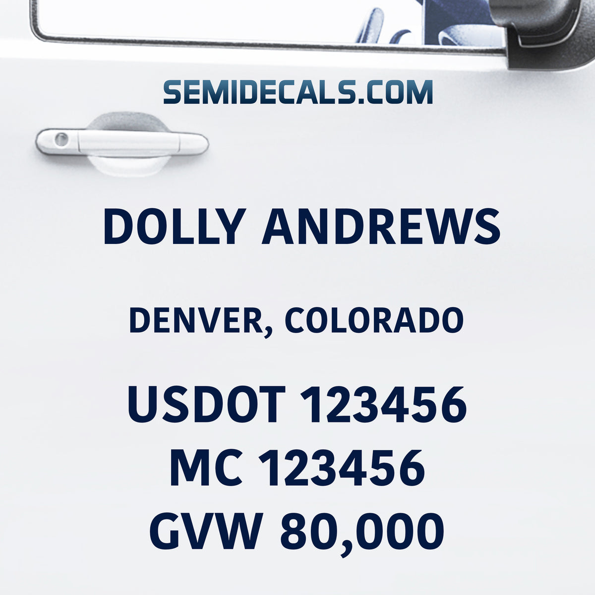 USDOT Truck Door Decal Lettering Number Sticker, 2 Pack – Semi Decals