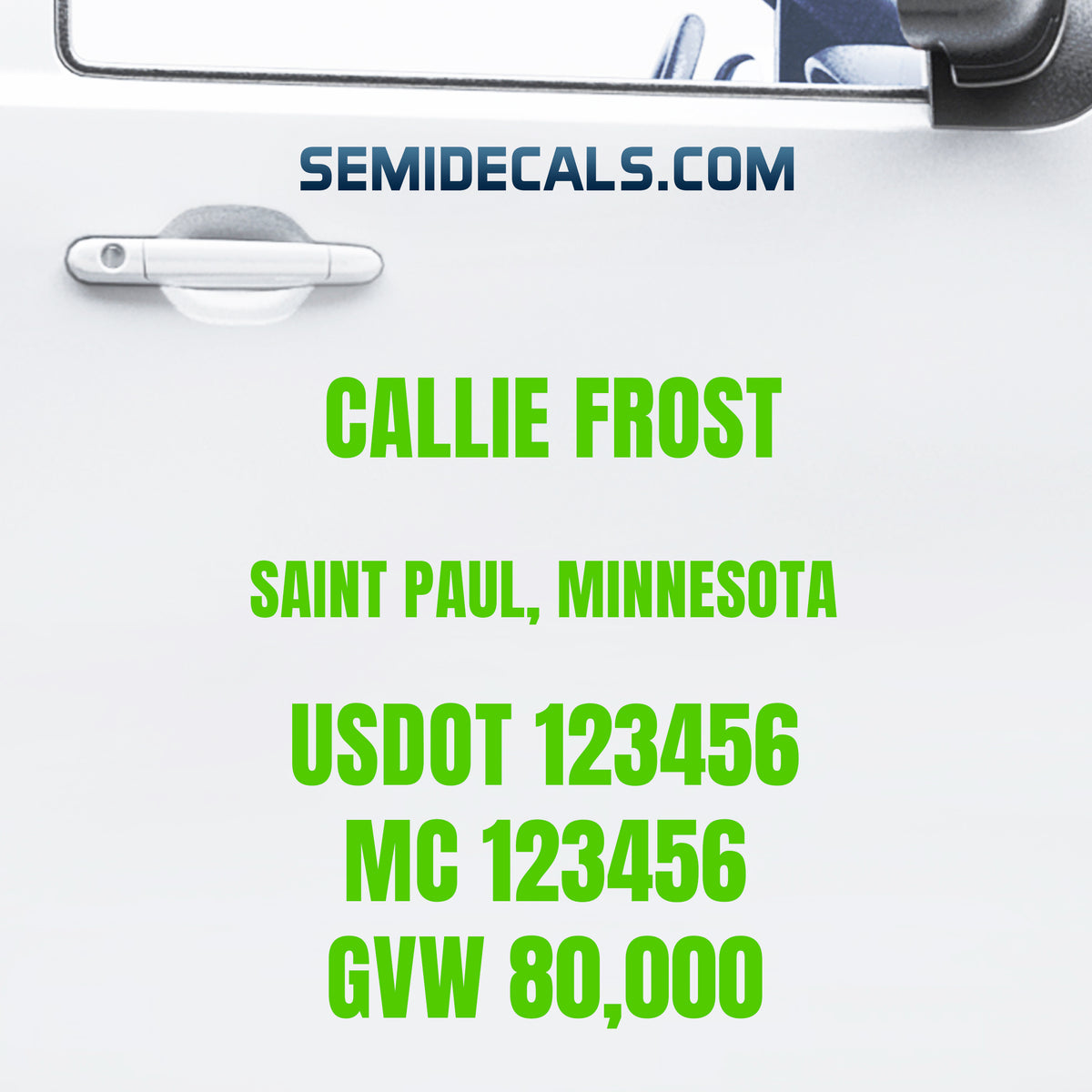 USDOT Truck Door Decal Lettering Number Sticker, 2 Pack – Semi Decals