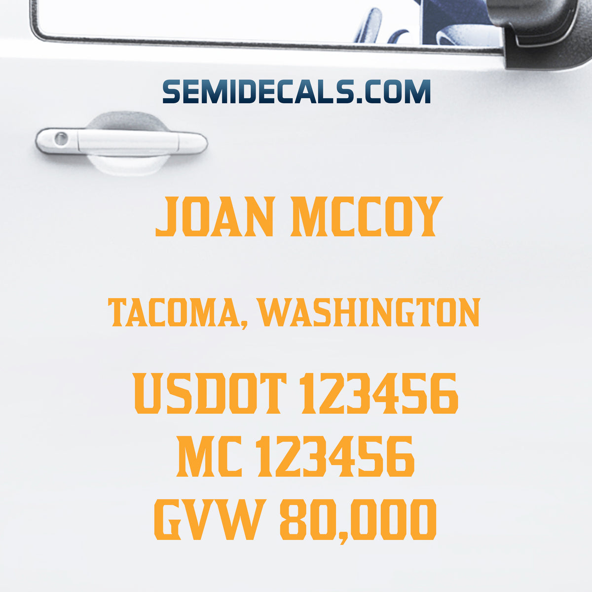 USDOT Truck Door Decal Lettering Number Sticker, 2 Pack – Semi Decals