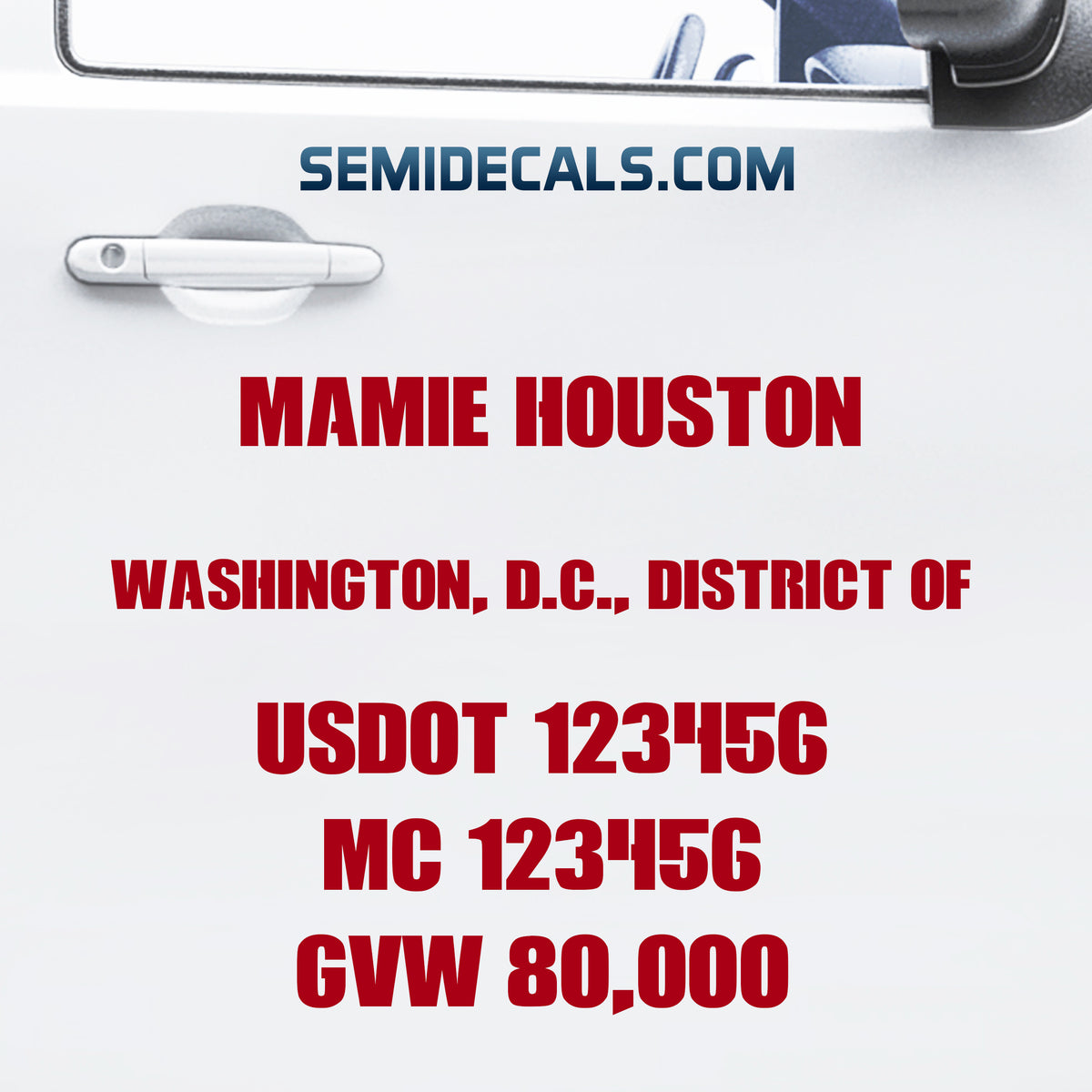 USDOT Truck Door Decal Lettering Number Sticker, 2 Pack – Semi Decals