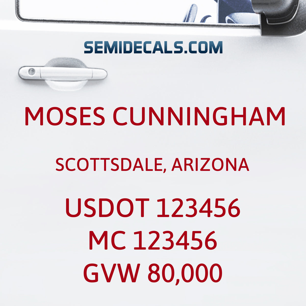 USDOT Truck Door Decal Lettering Number Sticker, 2 Pack – Semi Decals