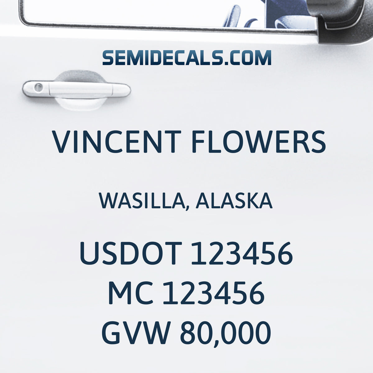 USDOT Truck Door Decal Lettering Number Sticker, 2 Pack – Semi Decals