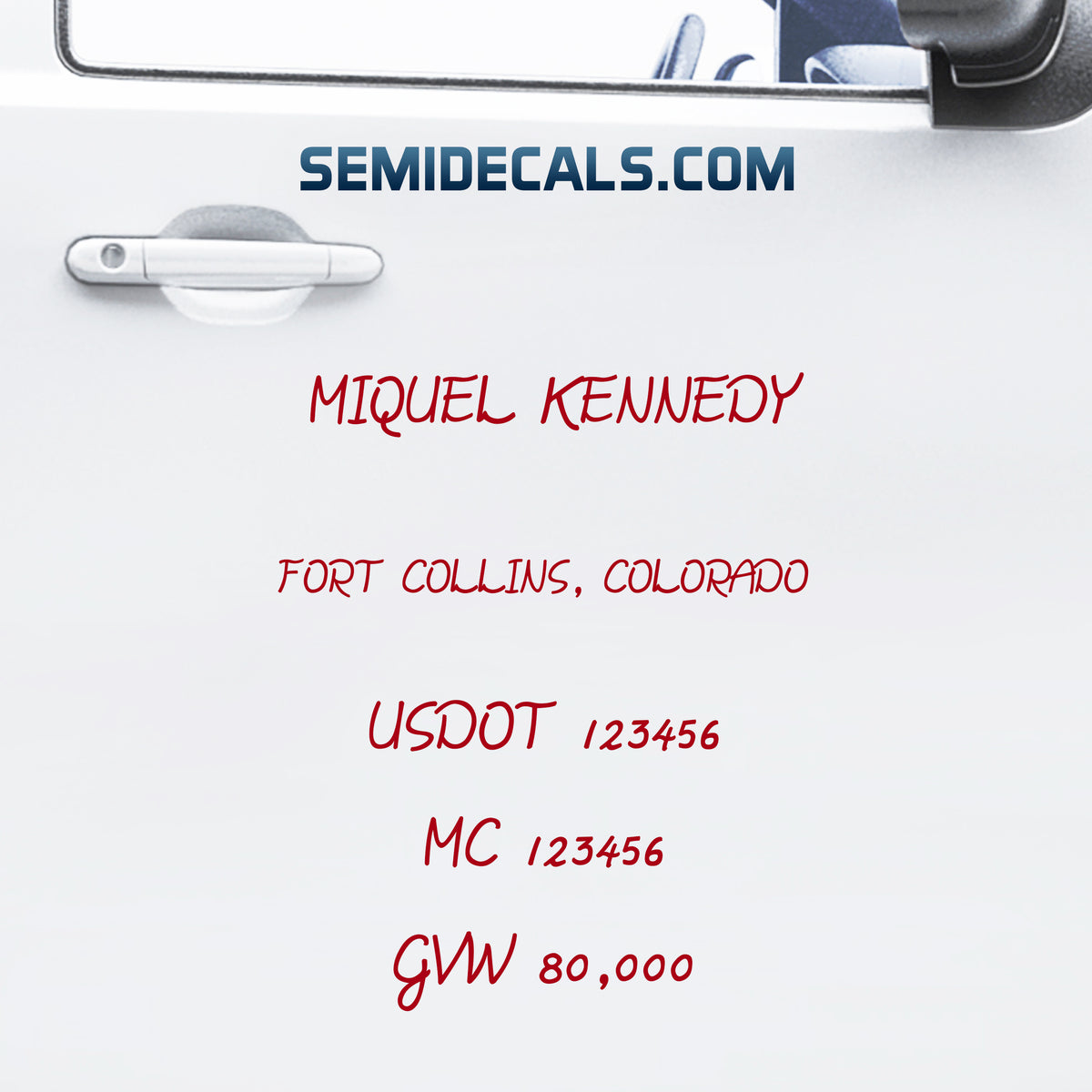 USDOT Truck Door Decal Lettering Number Sticker, 2 Pack – Semi Decals