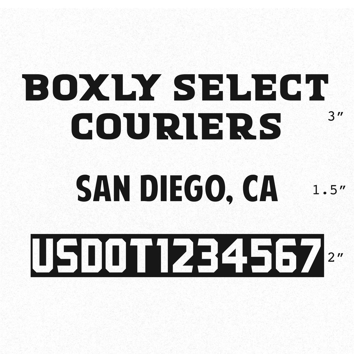 Company Name + Location with 1 Regulation Number Decals, USDOT (Set of ...
