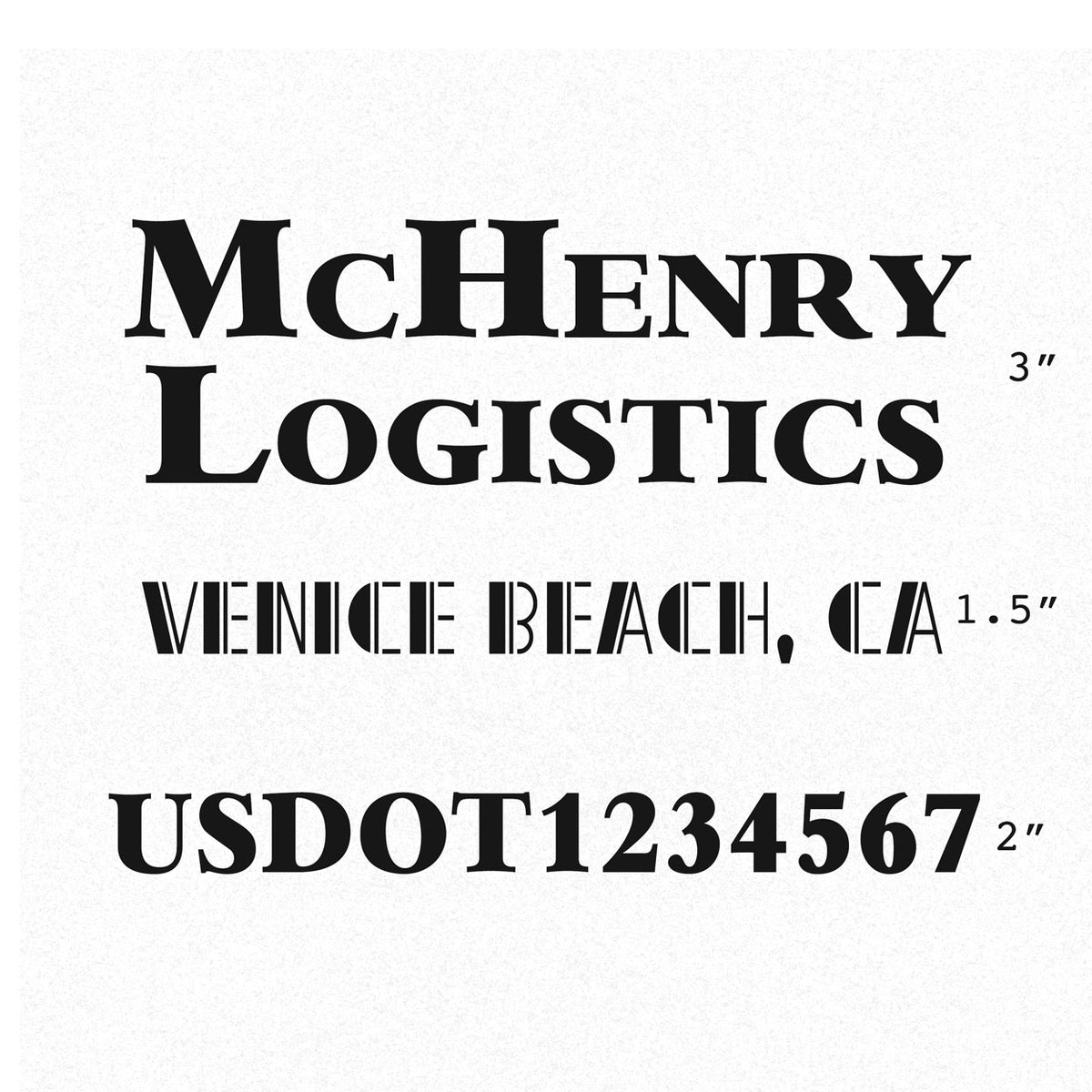 Company Name + Location with 1 Regulation Number Decals, USDOT (Set of ...