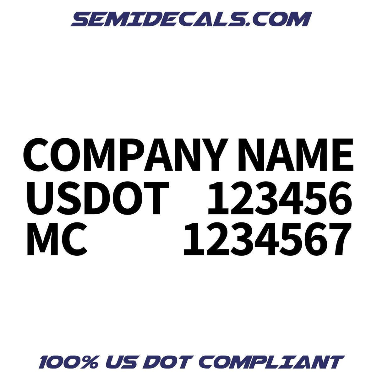 Company Name with USDOT & MC Number Decal Sticker (Set of 2) – Semi Decals