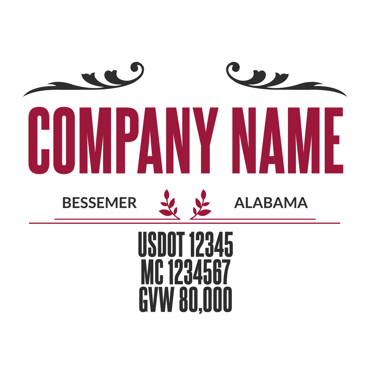 Vintage / Old School Truck Door Decal (USDOT, MC, GVW), 2 Pack – Semi ...