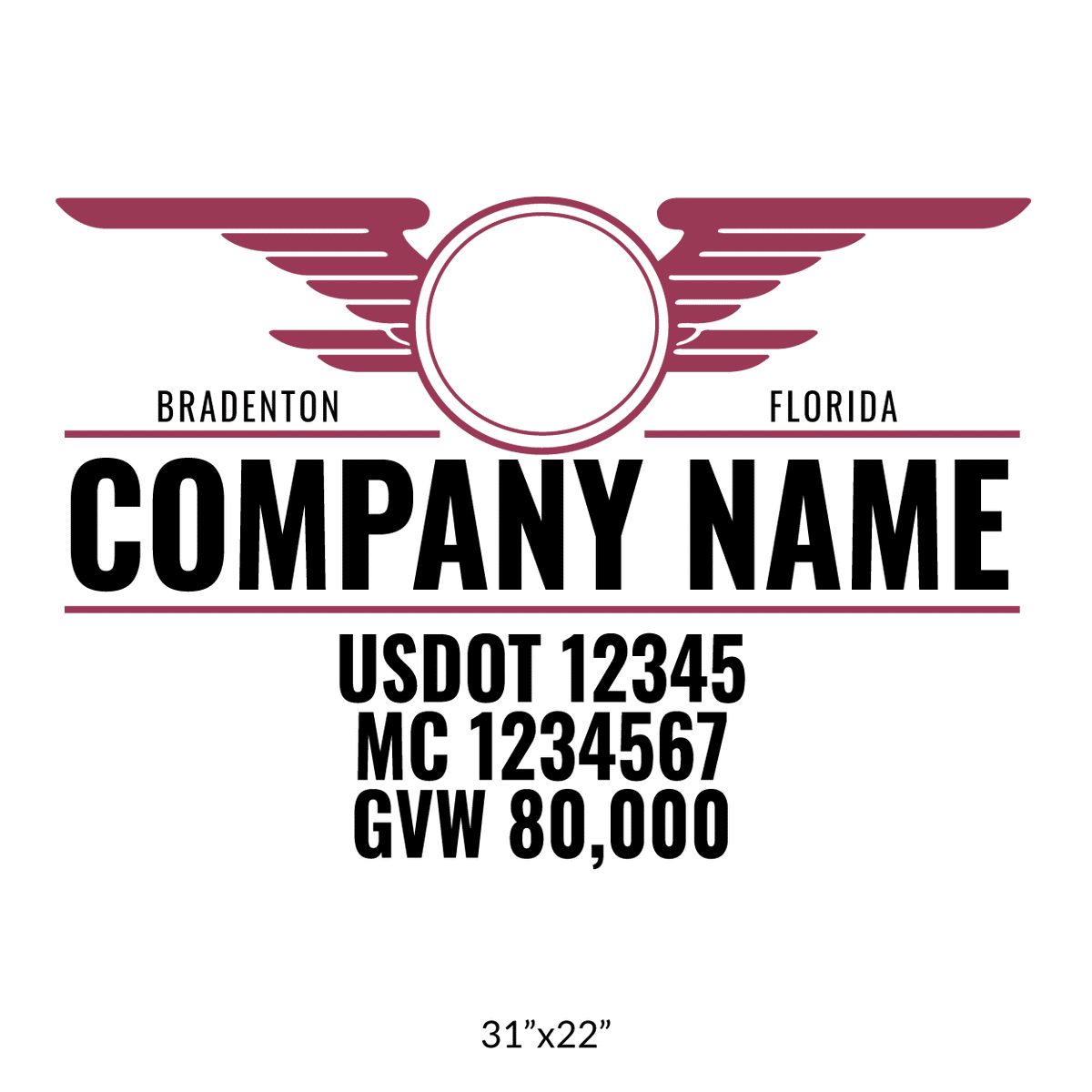 Vintage / Old School Truck Door Decal (USDOT, MC, GVW), 2 Pack – Semi ...