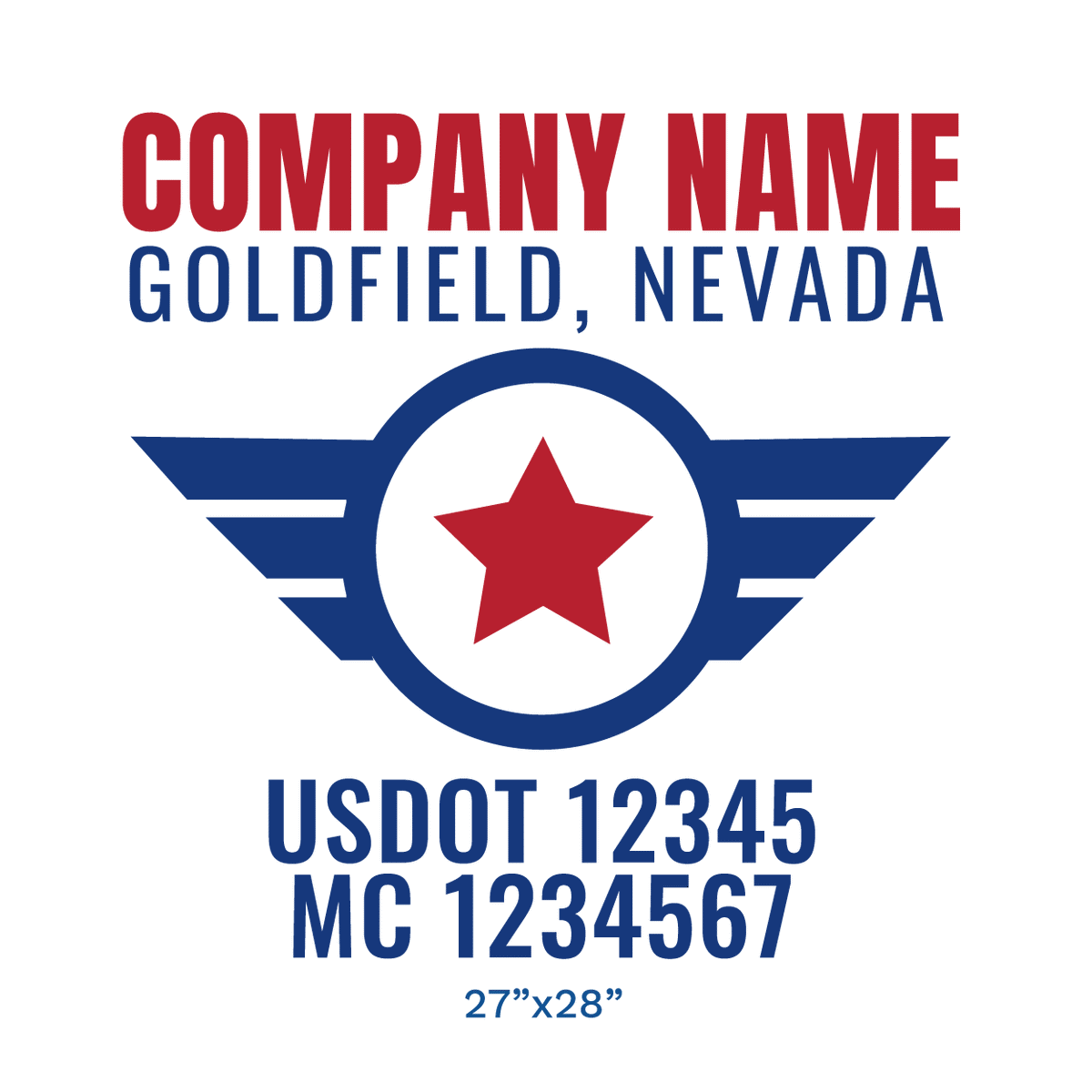 Patriotic Truck Door Decal (USDOT, MC, GVW), 2 Pack – Semi Decals