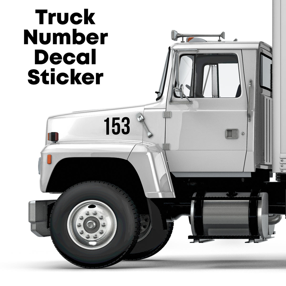 Truck Vehicle Number Decal Sticker, (Set of 2) – Semi Decals