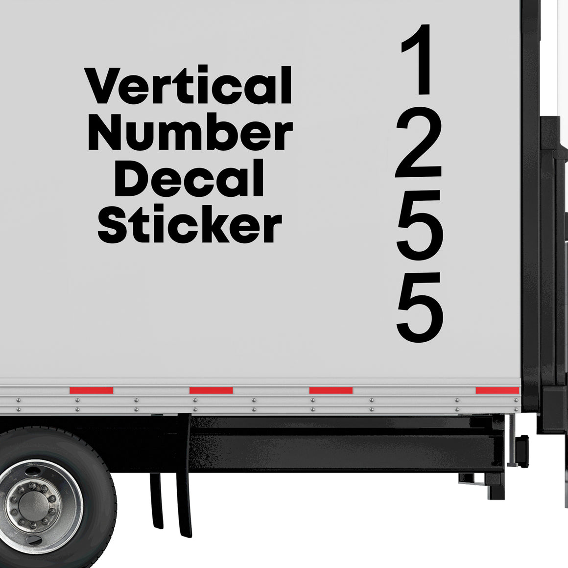 Vertical Truck Vehicle Number Decal Sticker, (Set of 2) – Semi Decals